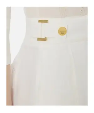 Elisabetta Franchi Pleated Shorts - Ivory