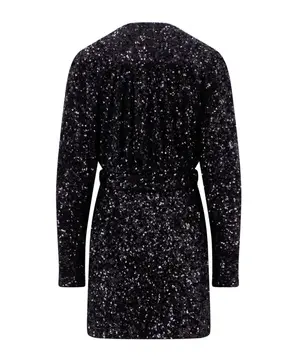 ROTATE BY BIRGER CHRISTENSEN Embellished V-neck Long Sleeve Dress