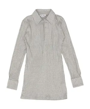 Attico Embellished Rhinestone Shirt Dress