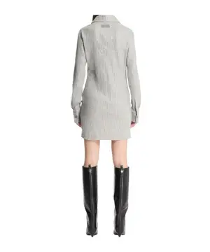 Attico Embellished Rhinestone Shirt Dress