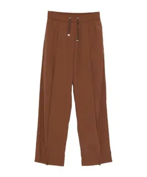 Herno Lightweight Drawstring Cropped Trousers - Brown