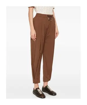 Herno Lightweight Drawstring Cropped Trousers - Brown