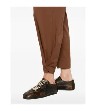 Herno Lightweight Drawstring Cropped Trousers - Brown