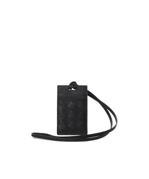 Bottega Veneta Lanyard Card Bag - Black
