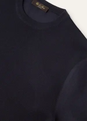 Loro Piana Breia Crewneck Sweater - Light Blue Navy