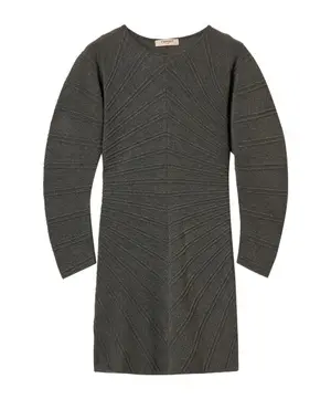 TWINSET Knit Dress With Checked Pattern And Logo Detail - Black
