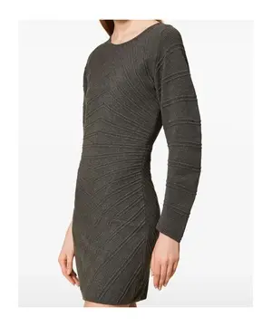 TWINSET Knit Dress With Checked Pattern And Logo Detail - Black