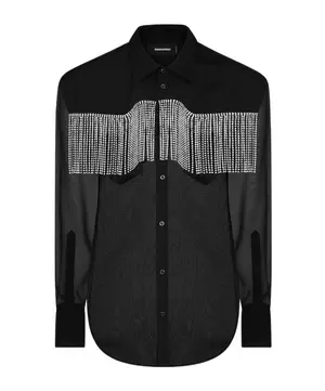 Dsquared2 Fringed Long-sleeved Shirt