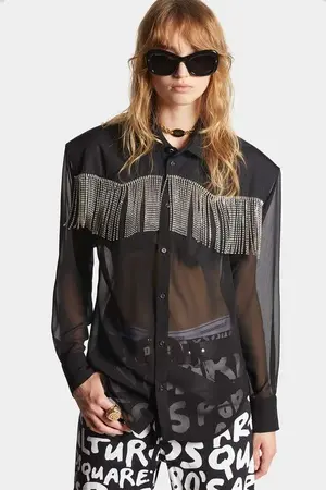 Dsquared2 Fringed Long-sleeved Shirt