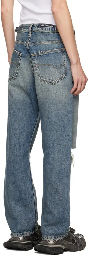 Balenciaga Distressed Straight-leg Jeans