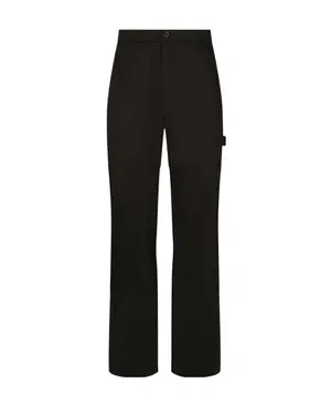 Dolce & Gabbana Straight-leg Trousers With Logo Plaque