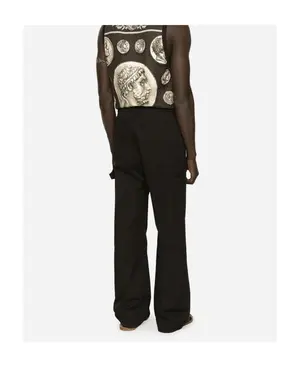 Dolce & Gabbana Straight-leg Trousers With Logo Plaque