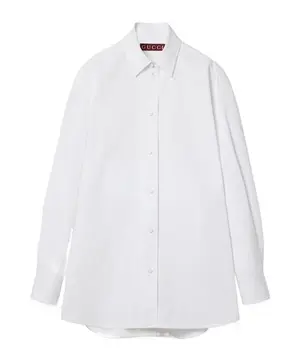 Gucci Cotton Poplin Shirt With Ribbon Tie Detail