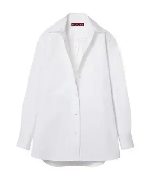 Gucci Cotton Poplin Shirt With Ribbon Tie Detail