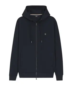 Hugo Boss Boss Double B Monogram Zip-up Hoodie - Dark Blue