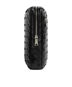 Bottega Veneta Intrecciato Zipped Clutch Bag - Black