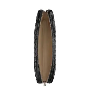Bottega Veneta Intrecciato Zipped Clutch Bag - Black