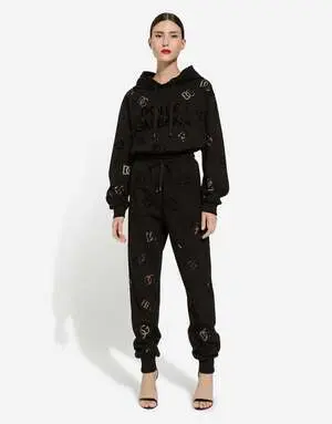 Dolce & Gabbana Cropped Dg Logo Jersey Hoodie