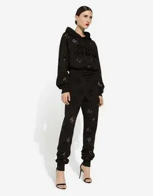Dolce & Gabbana Cropped Dg Logo Jersey Hoodie
