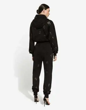 Dolce & Gabbana Cropped Dg Logo Jersey Hoodie