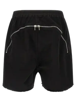Rick Owens Drawstring Frayed Hem Shorts - Black