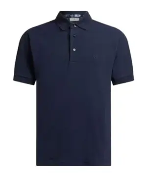 Etro Cotton Polo Shirt With Pegaso - Blue