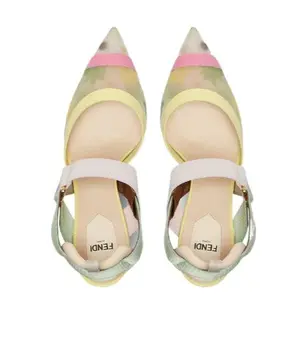 Fendi Colibrì Mesh High-heeled Slingback Pumps - Multicolor