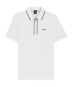 Hugo Boss Zip Placket Polo Shirt - White