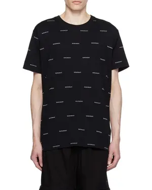 Givenchy Allover Logo Printed Crewneck T-shirt