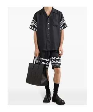 Dolce & Gabbana Dolce Gabbana Bandanna Printed Denim Shirt