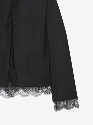 Givenchy Wool And Mohair Jacket With Lace Trim
