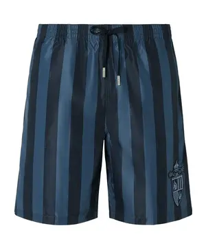 Fendi Striped Drawstring Swim Shorts - Blue