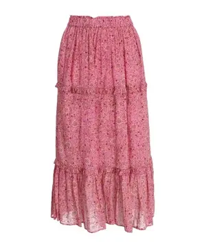 Isabel Marant Étoile Ruffled Print Long Skirt - Pink