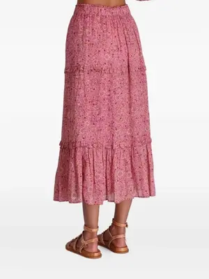 Isabel Marant Étoile Ruffled Print Long Skirt - Pink