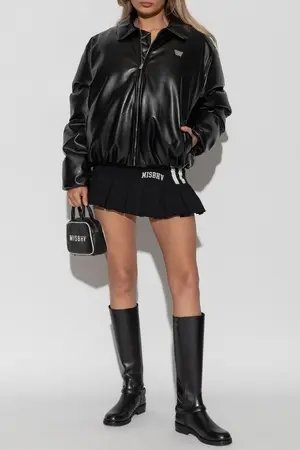 MISBHV Striped Pleated Mini Skirt - Black