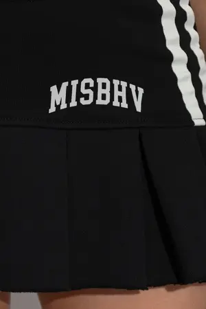 MISBHV Striped Pleated Mini Skirt - Black