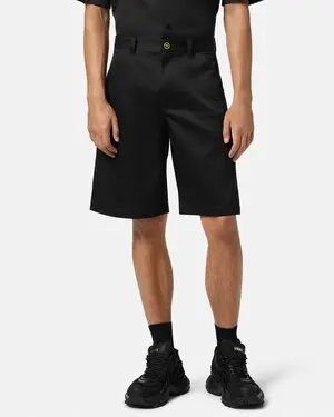 Versace Logo Patch Knee-length Shorts