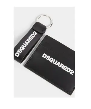 Dsquared2 Logo Printed Credit Card Holder Keyring Set