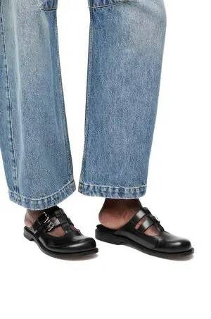 Loewe Campo Mary Jane Mule In Brushed Calfskin And Shearling