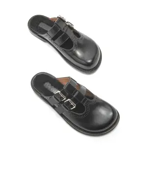 Loewe Campo Mary Jane Mule In Brushed Calfskin And Shearling