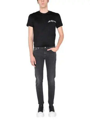 Alexander McQueen Logo Embroidered T-shirt