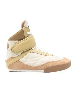 Chloé High Top Sneakers With Front Strap - Nude