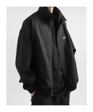 Dolce & Gabbana High Neck Zip-up Jacket With Logo Patch
