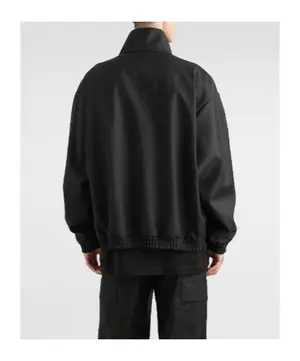 Dolce & Gabbana High Neck Zip-up Jacket With Logo Patch