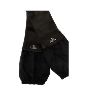 Prada Enamel Logo Panelled Gloves