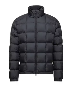 Moncler Eglise Square-quilted Hooded Short Down Jacket - Black