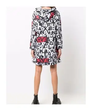 Moschino All-over Logo Print Hoodie Dress