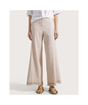 Seventy Fringed Detail Linen Trousers