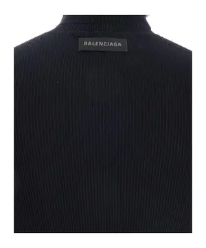Balenciaga Ribbed Turtleneck Sweater With Logo Patch