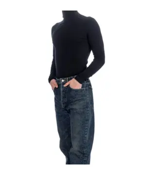 Balenciaga Ribbed Turtleneck Sweater With Logo Patch